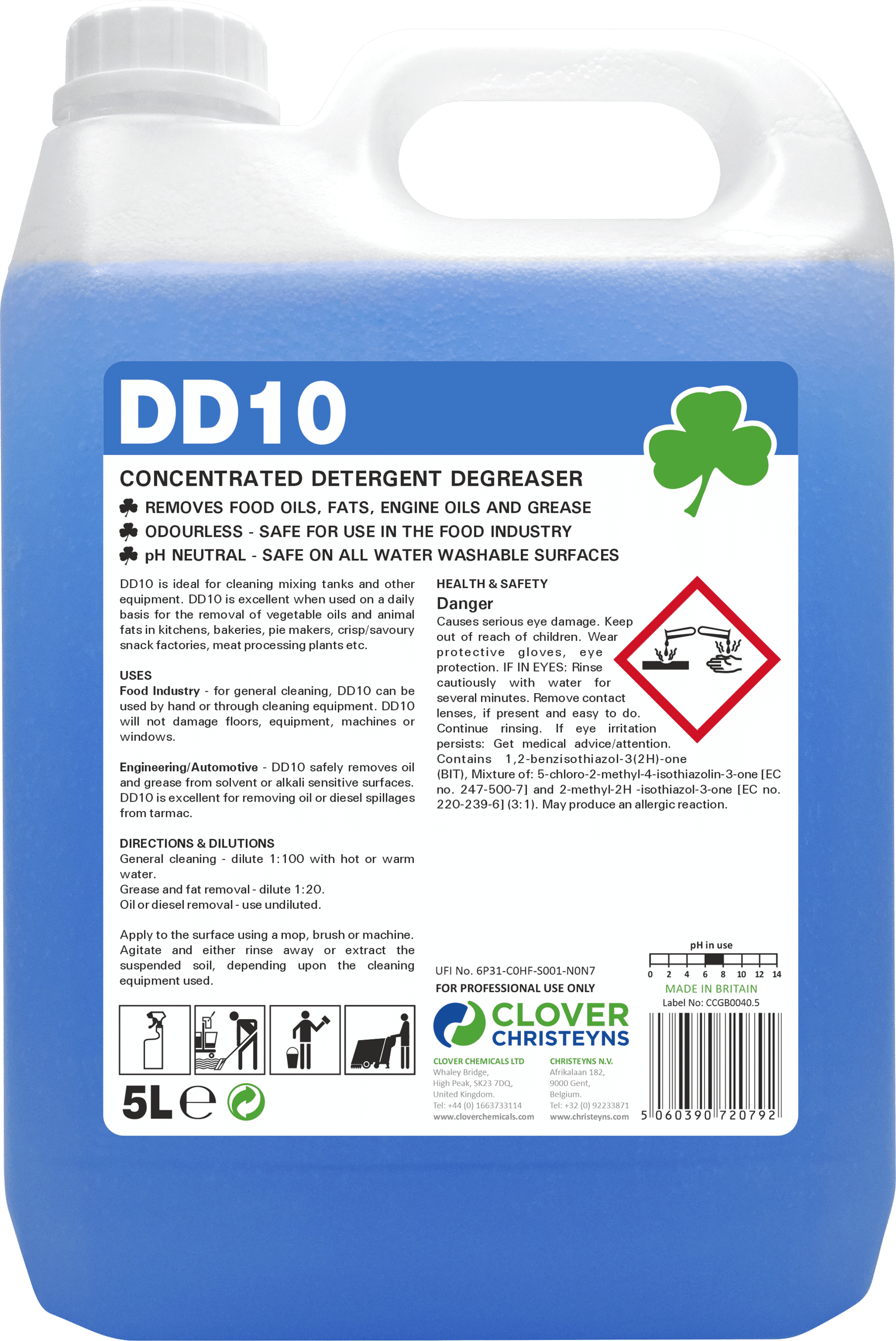 DD10 Blue Detergent Degreaser (5L) – KE Supplies